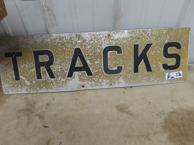 2 Metal Railway Signs 1) Yard Limit 24" x 39" 1) Tracks Sign 8" x 27"