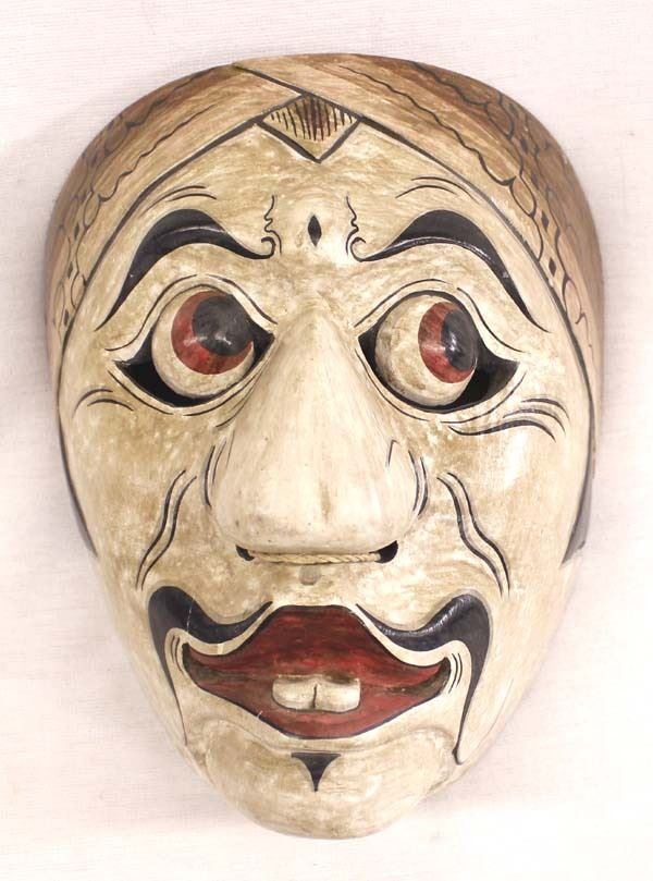 East India Carved Wood Male Mask