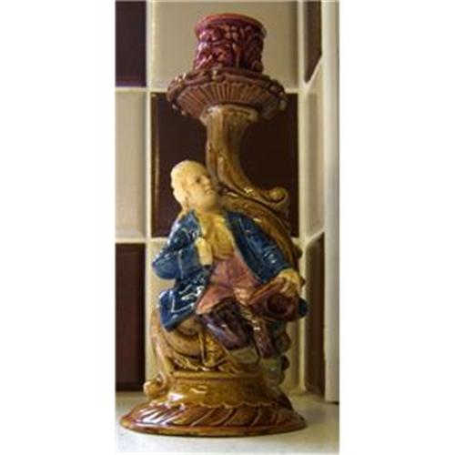 Fine Brothers Urbach Majolica Candle Stick #1395542