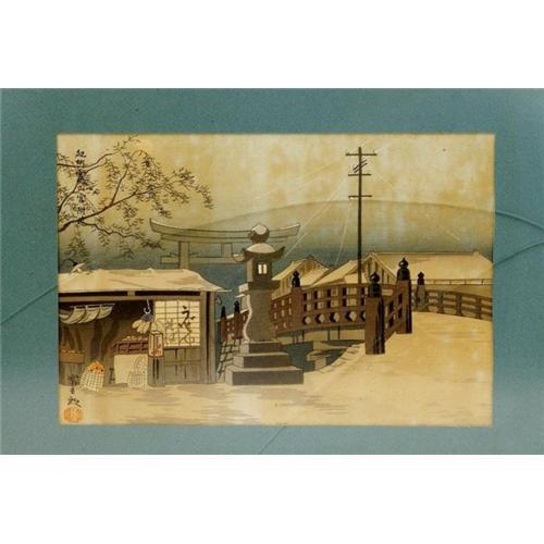 Japanese Woodblock Print Bridge Sg #1438330