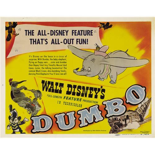 Dumbo (RKO, 1941). Title Lobby Card (11" X 14"). Many s