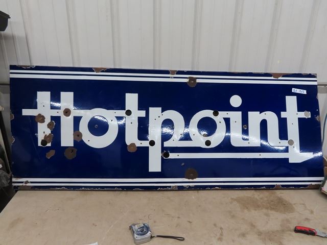 Vintage Porc Hot Point Sign 27" x 70" Originally a Neon Sign