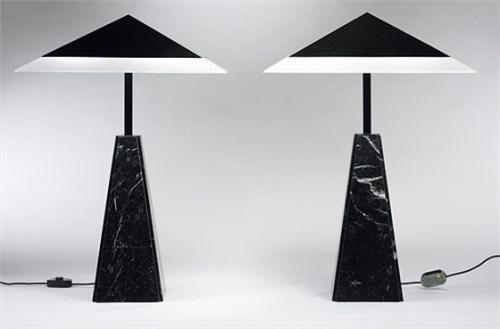 Cini Boeri Abat Jour table lamps, pair Arteluce Italy, 1975 marble,