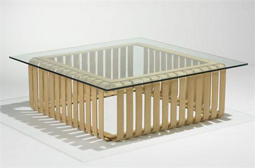 Frank Gehry Icing coffee table Knoll USA, 1993 laminated birch, glas