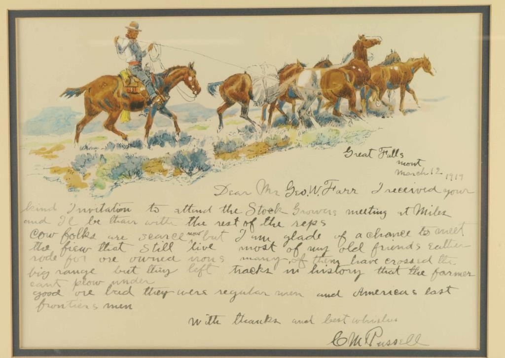 Charles Russell Lithograph Letter
