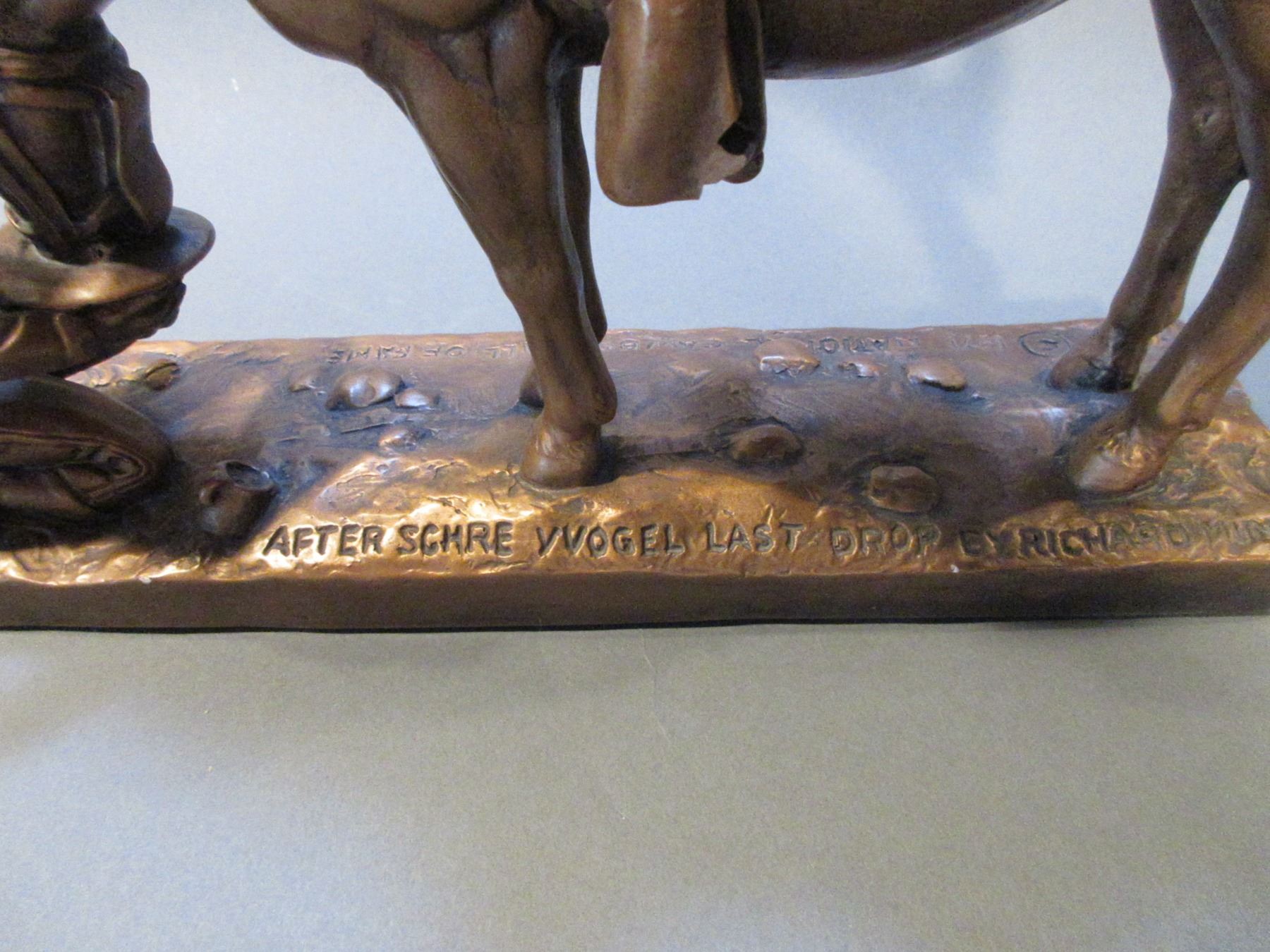 Marked National Cowboy Hall Of Fame Plaster Statue- "Last Drop" By ...