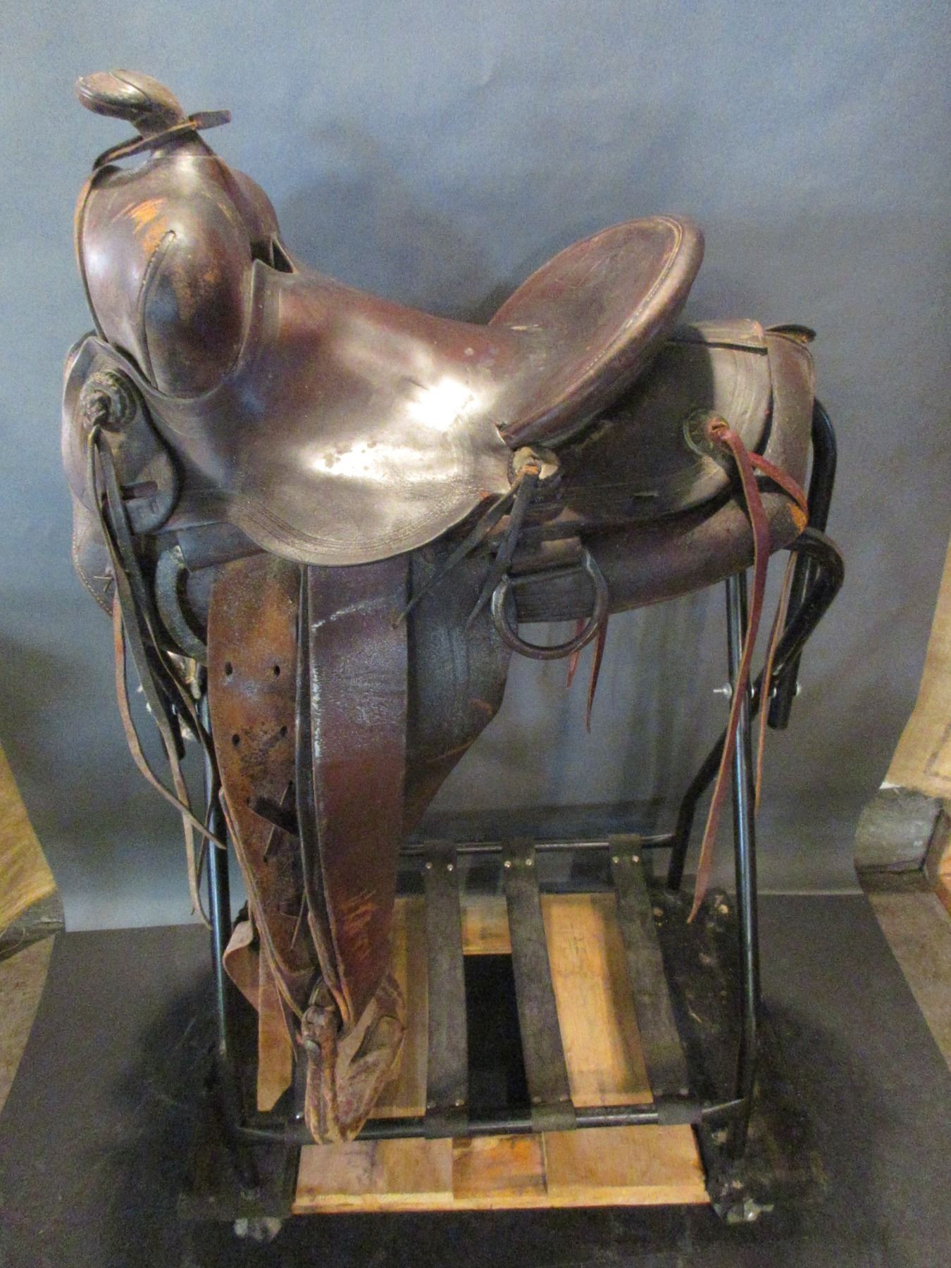 Marked Heiser Denver High Back Saddle- 13.5" Seat- Nickel Conchos ...