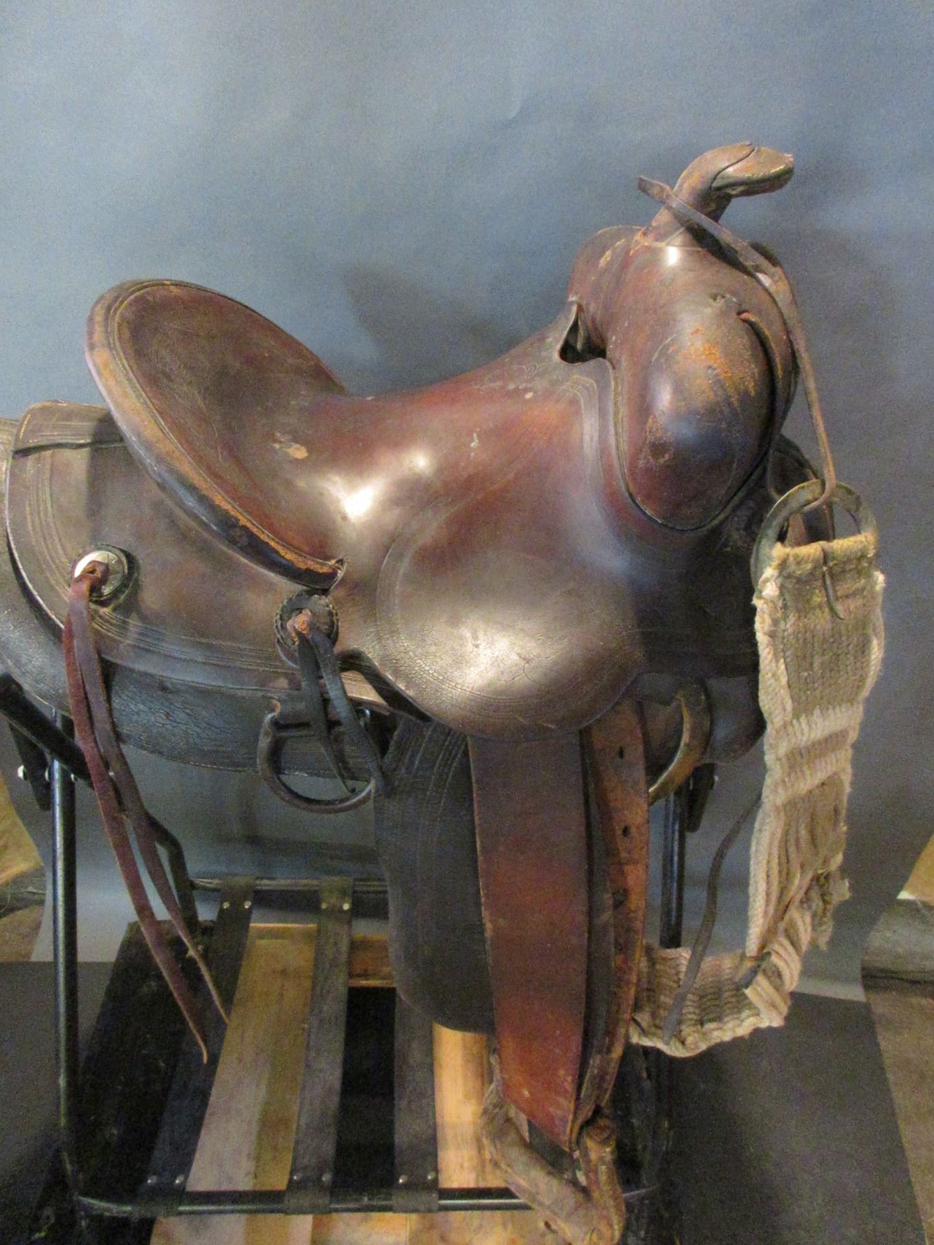 Marked Heiser Denver High Back Saddle- 13.5" Seat- Nickel Conchos ...