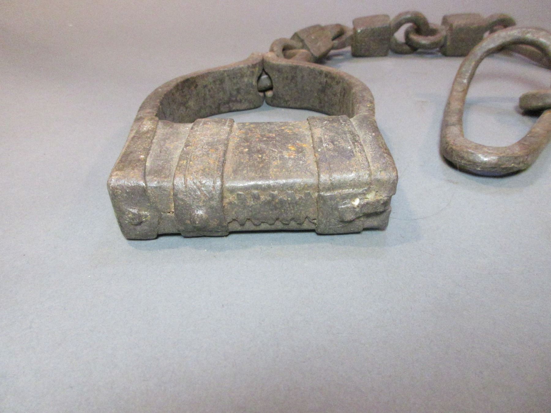Antique Engraved Prison Shackles- 35" X 4.5"