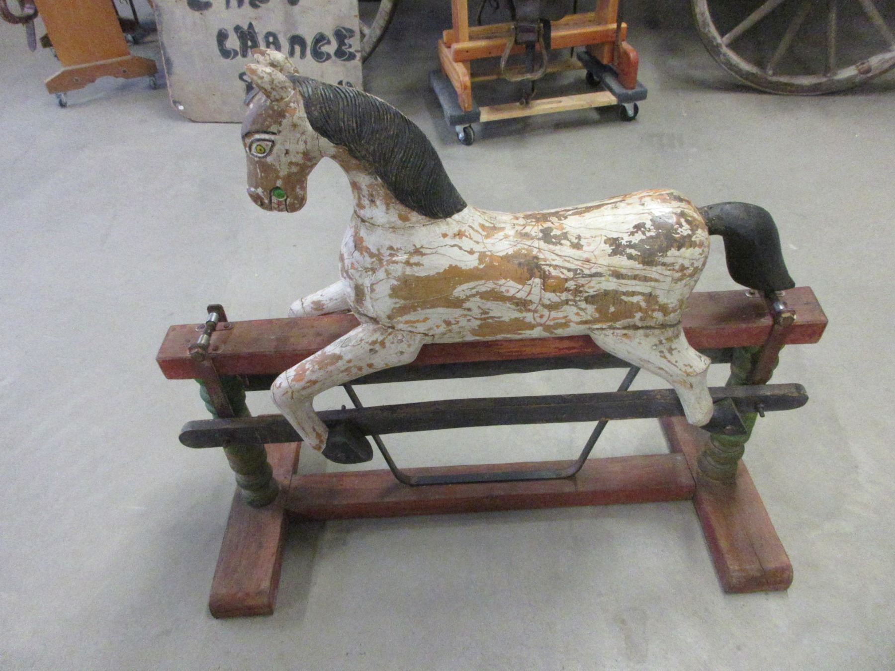 Antique Rocking Horse- 35"H X 40"L X 17" Base- Good Condition- Great Piece