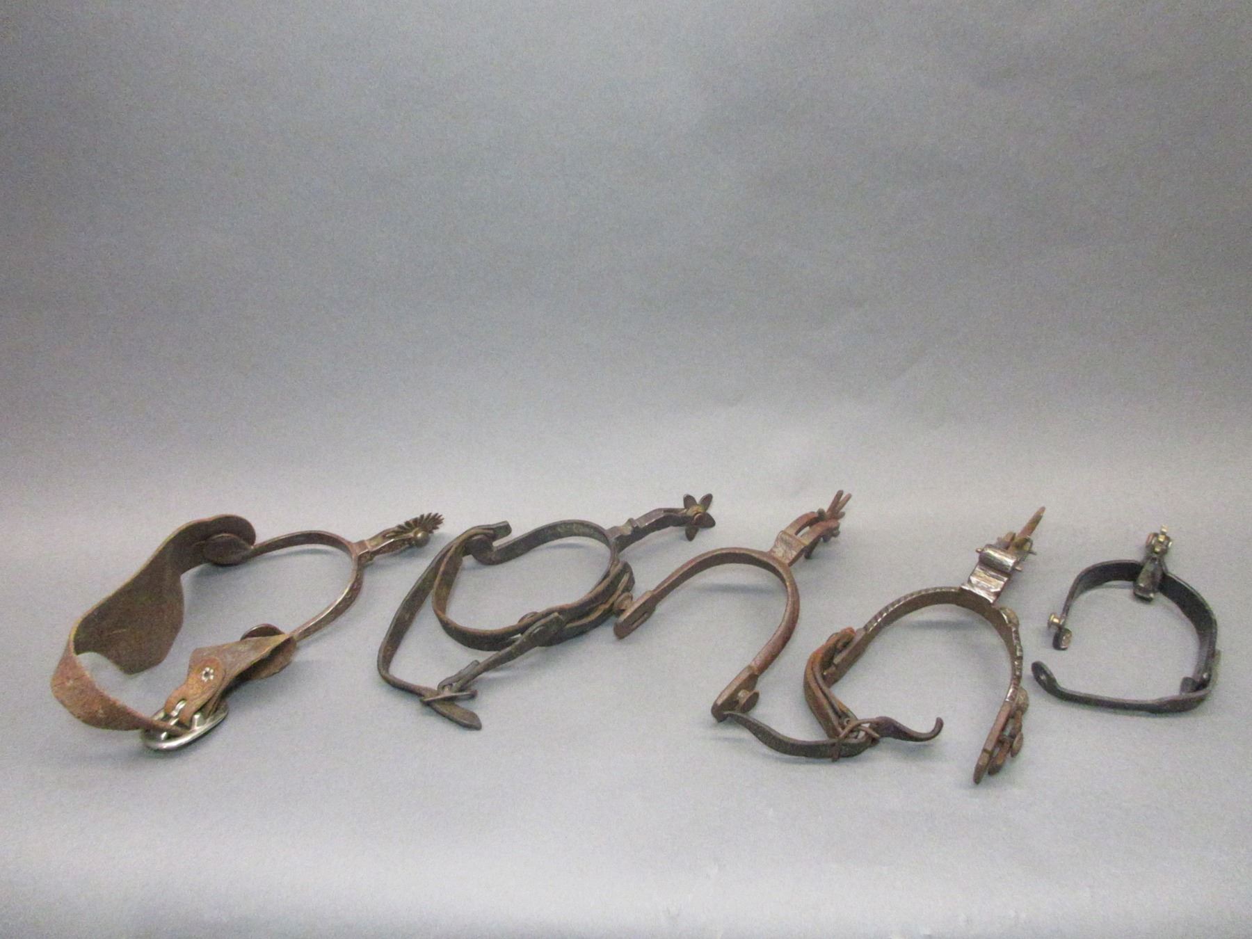 Box Of 5 Single Spurs- 2 Are Silver