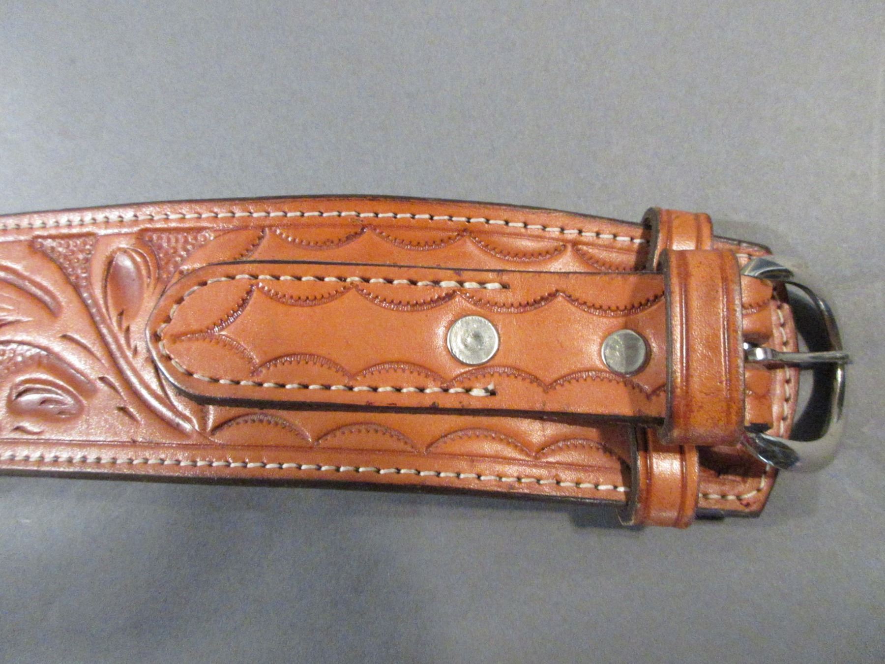 Marked Mexico 34 Cal 45 Tooled Gun Belt- 12 Loops- 40" X 2.5"- New ...