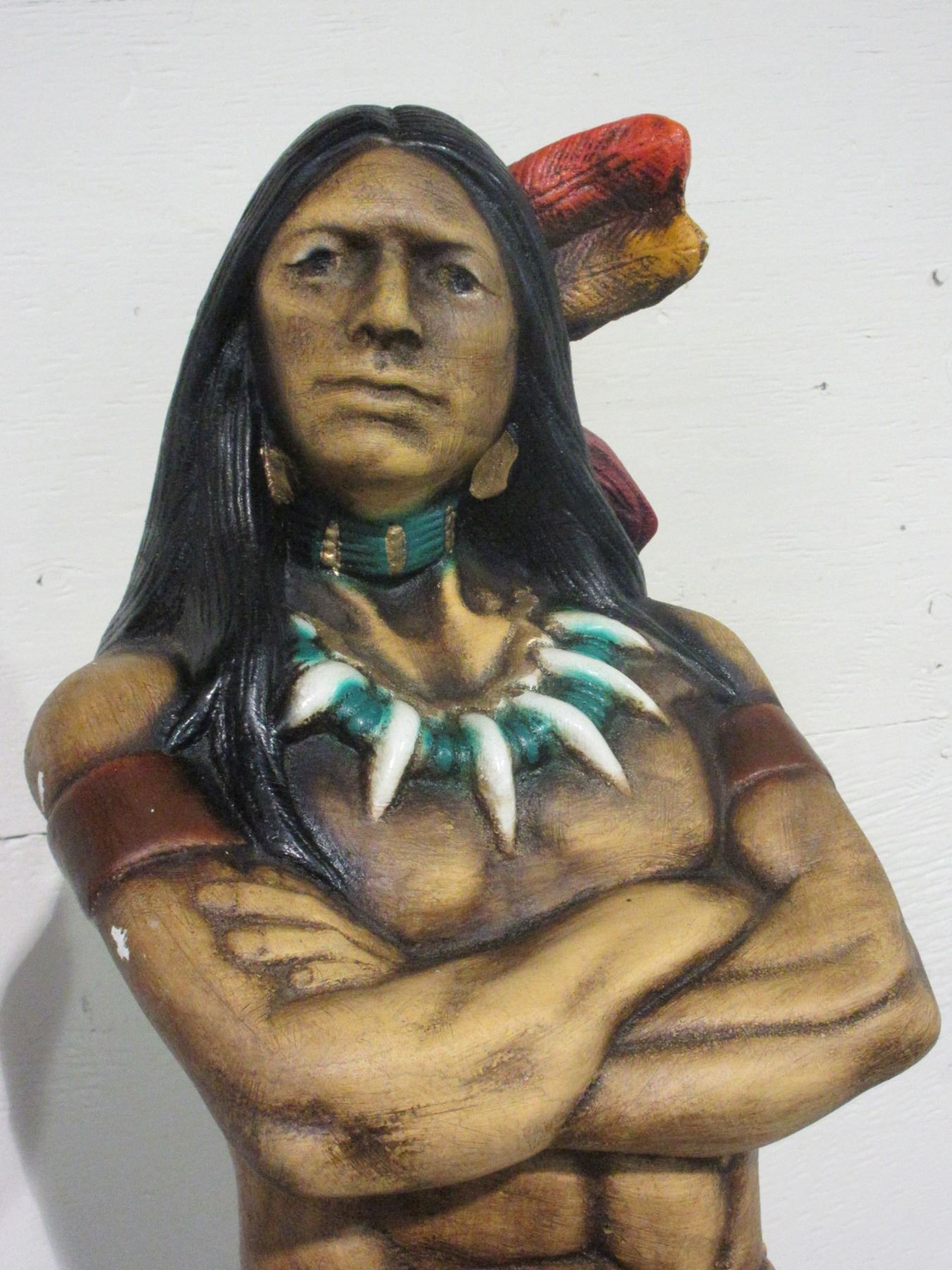 Chalkware Indian Statue- 43"H