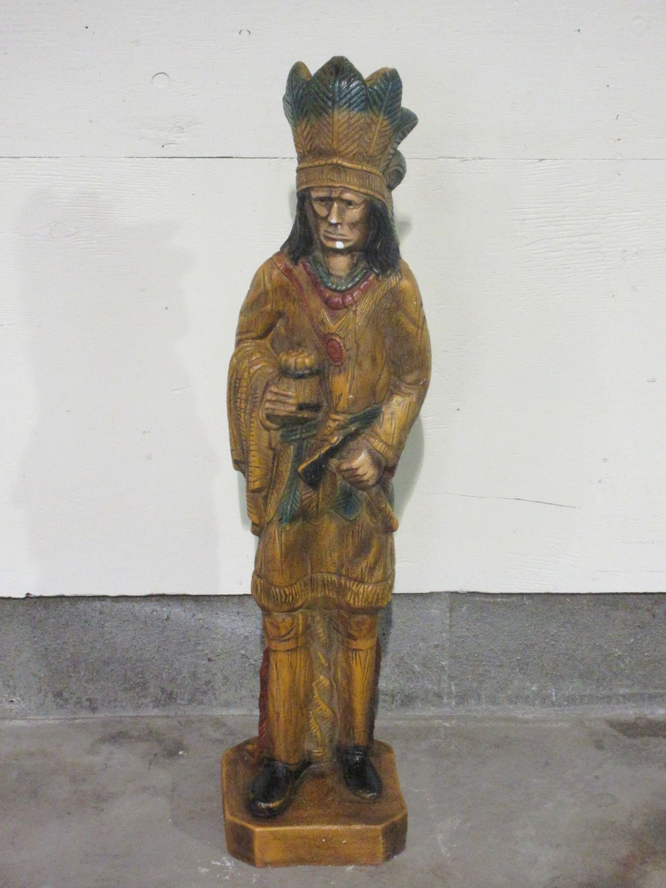 Chalkware Indian Statue- 39"H