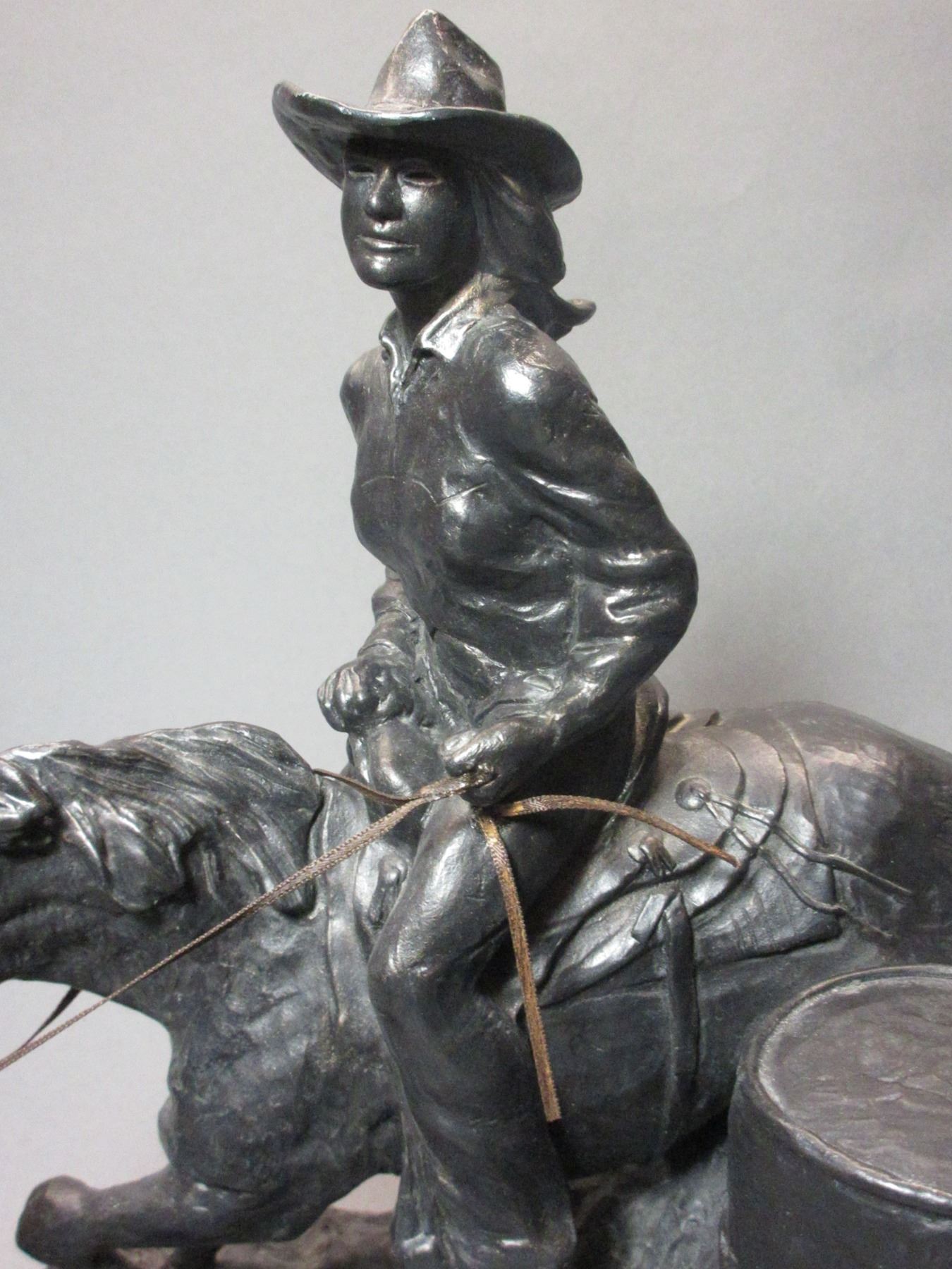Marked "Terrance Patterson 1990, The Last Turn" Hollow Bronze Of A ...