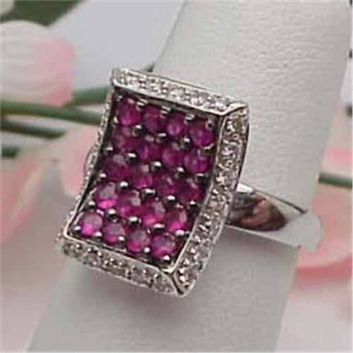 Lady's ring pave set rubies with .30Ctw