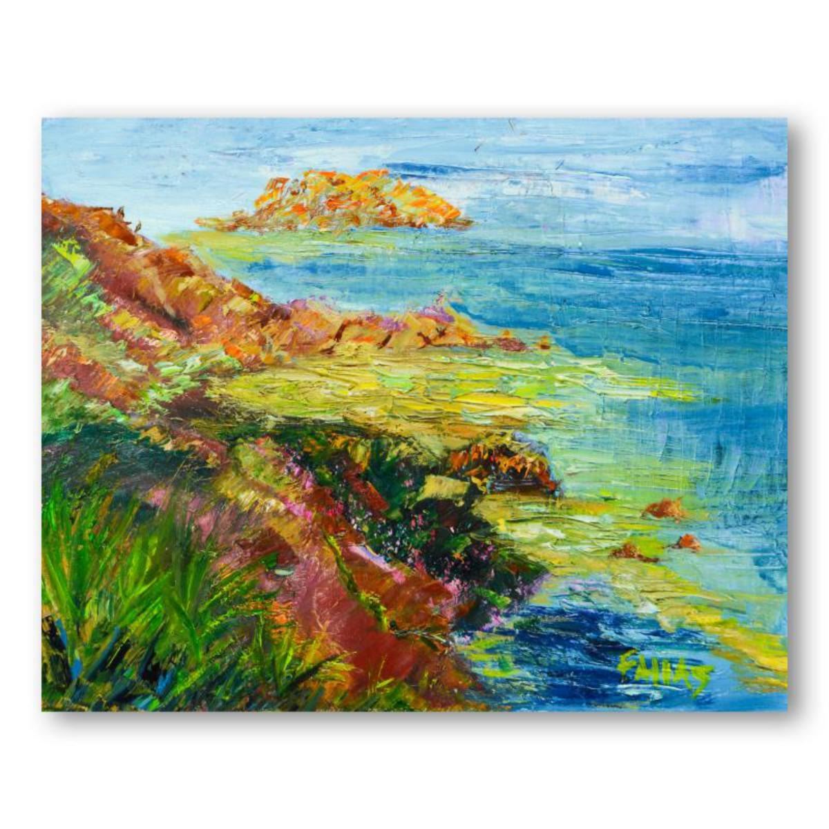 Elliot Fallas, "Coastal Splendor" Original Oil Painting on Canvas, Hand ...