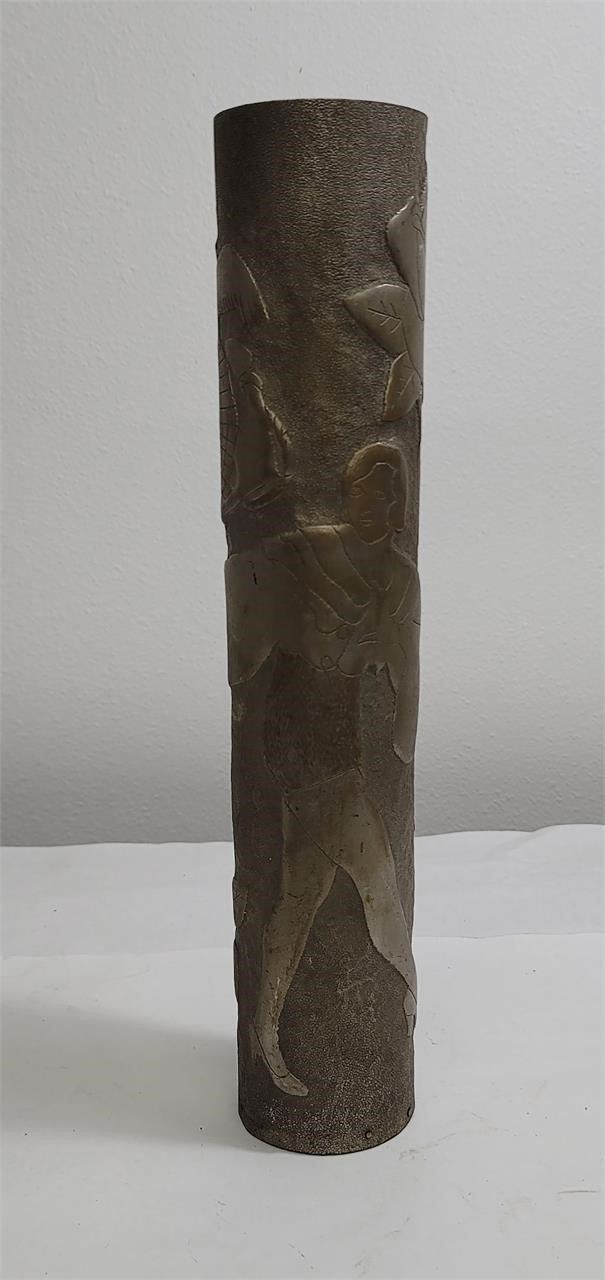 WW1 Trench Art Flapper Girl USMC Shell Casing