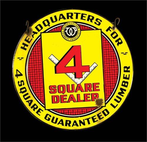 4 Square Dealer Porcelain Sign