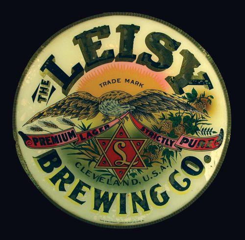 Leisy Brewing Co. Reversed Glass Sign