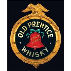 Old Prentice Whisky Reverse Glass Sign