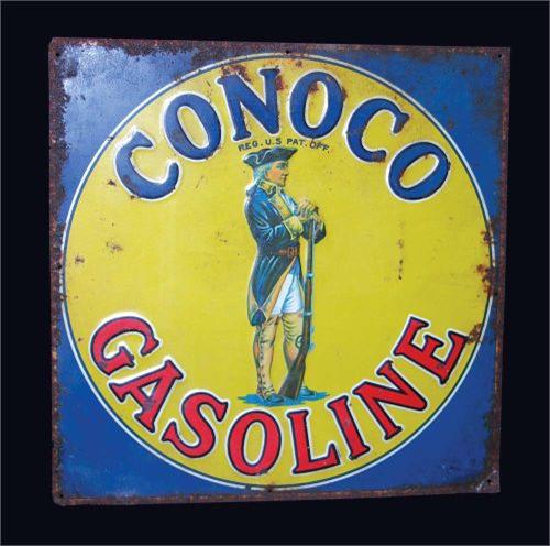 Conoco Gasoline Embossed Tin Sign