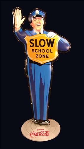 Coca Cola Tin Crossing Guard Policeman