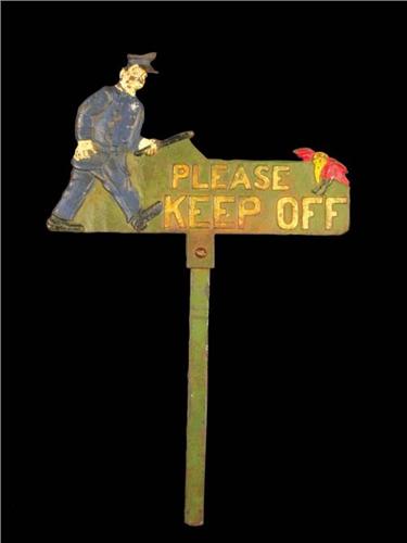 Cast Iron Police Officer Lawn Sign