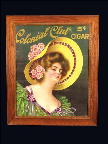 Colonial Club Cigars Paper Sign