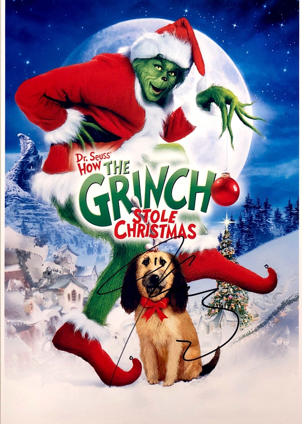 Jim Carrey Autograph Signed Dr Seuss How the Grinch Stole Christmas Photo