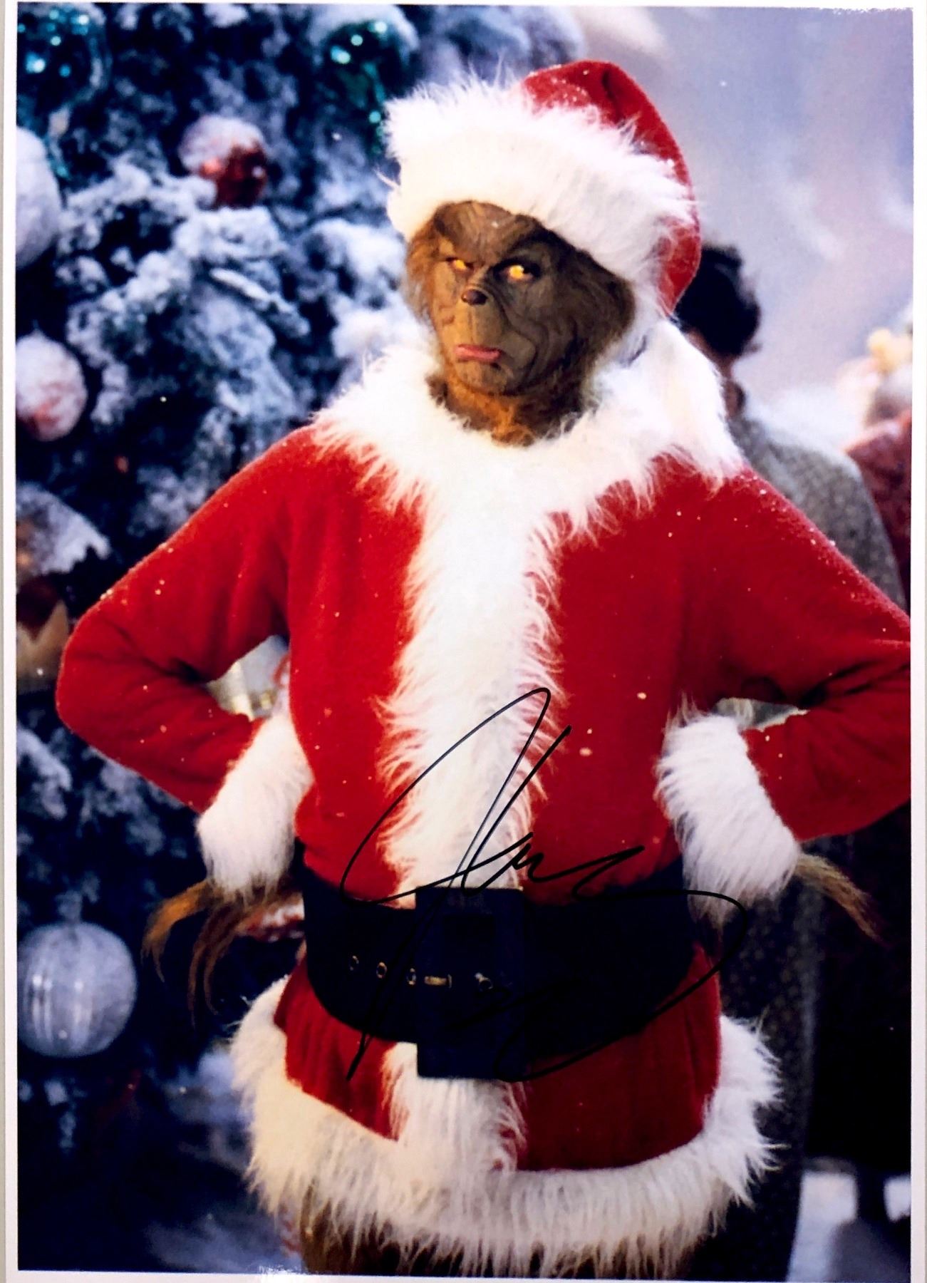 Jim Carrey Autograph Signed Dr Seuss How the Grinch Stole Christmas Photo