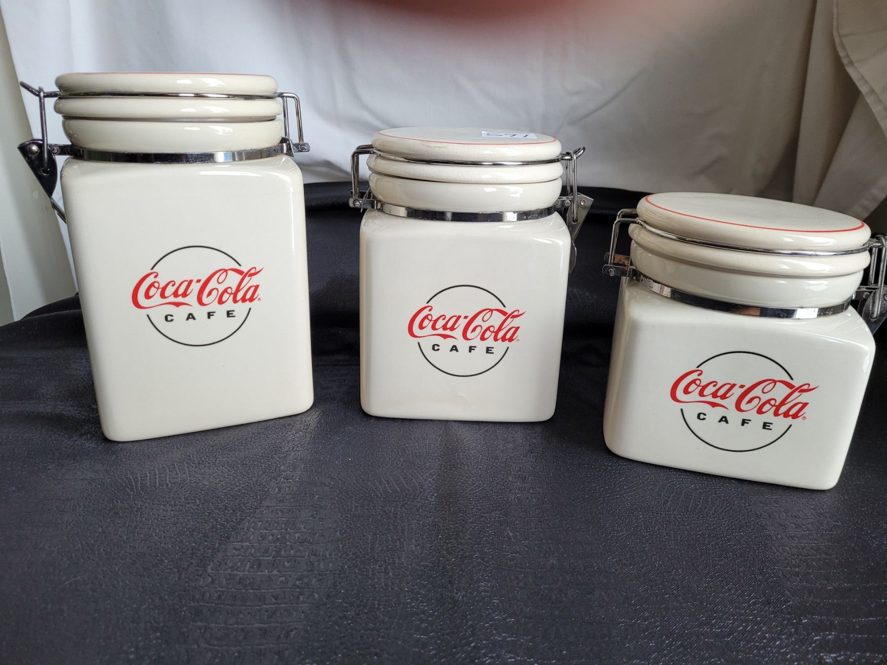 Coca-Cola cafe canisters. Set of 3 sizes.