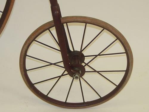 EARLY HIGH WHEEL BICYCLE-45" WHEEL W/ RED