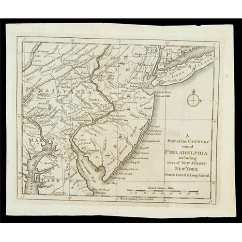18th Century Map of Country Around Philadelphia