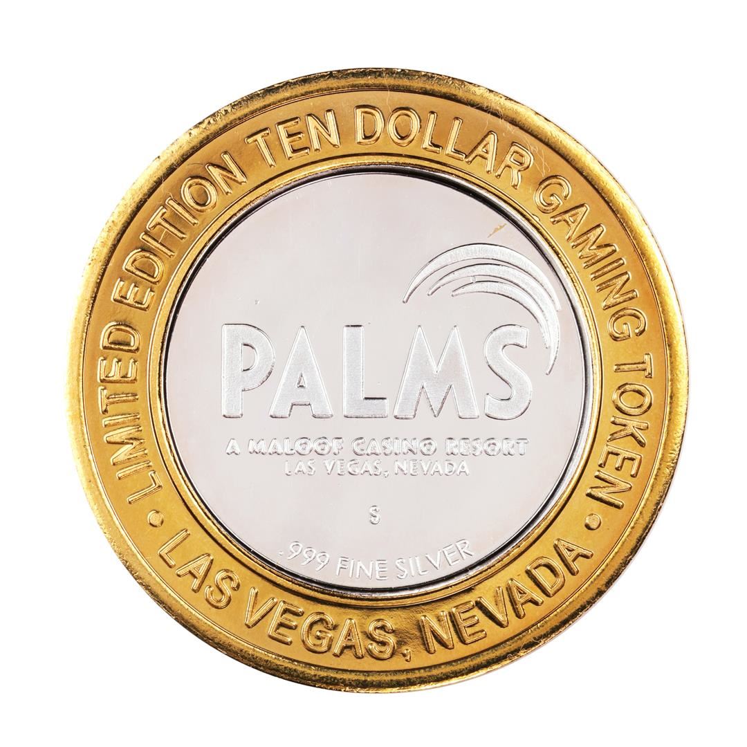 .999 Silver Palms Casino Las Vegas Nevada $10 Limited Edition Gaming Token