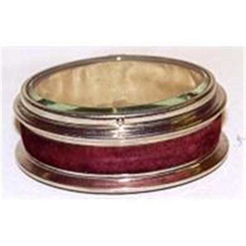 Oval jewelry display box w/beveled glass top #1446640