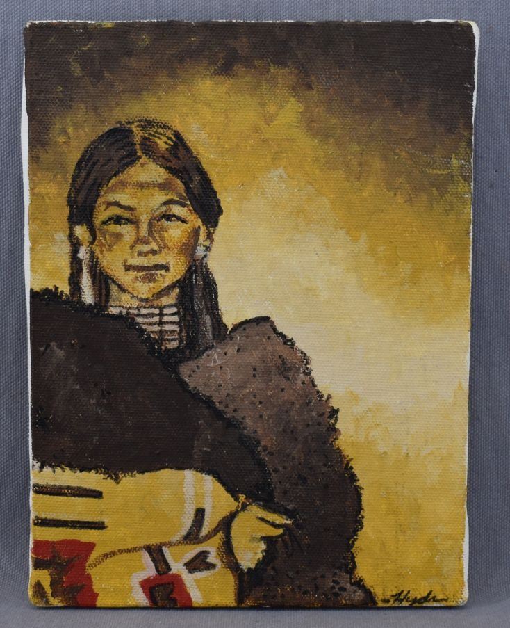NATIVE AMERICAN ONONDAGA/NEZ PERCE PAINTING BY FRANK BUFFALO HYDE