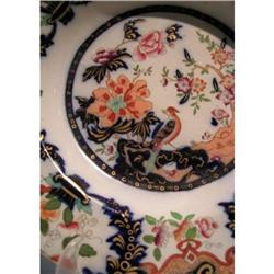 FLOW BLUE - BIRD ADORNED PLATE #1465300