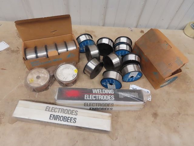 17 Rolls New Mig Wire, & 2 New Sealed Welding Rod Packages