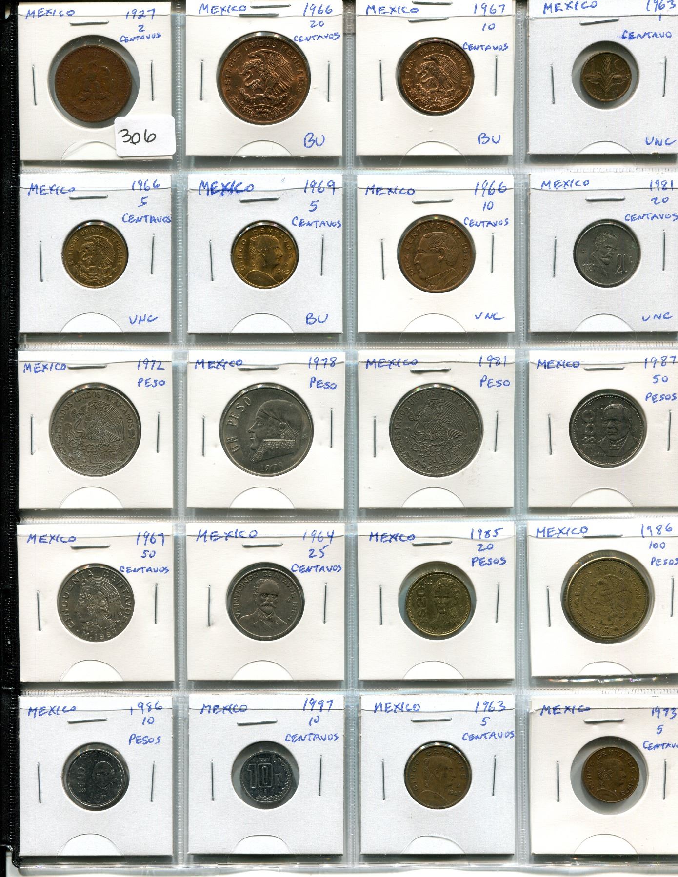 Lot Of 20 Different Mexican Coins Includes 1927 2 Centavos 7 Coins lot-of-20-different-mexican-coins-includes-1927-2-centavos-7-coins