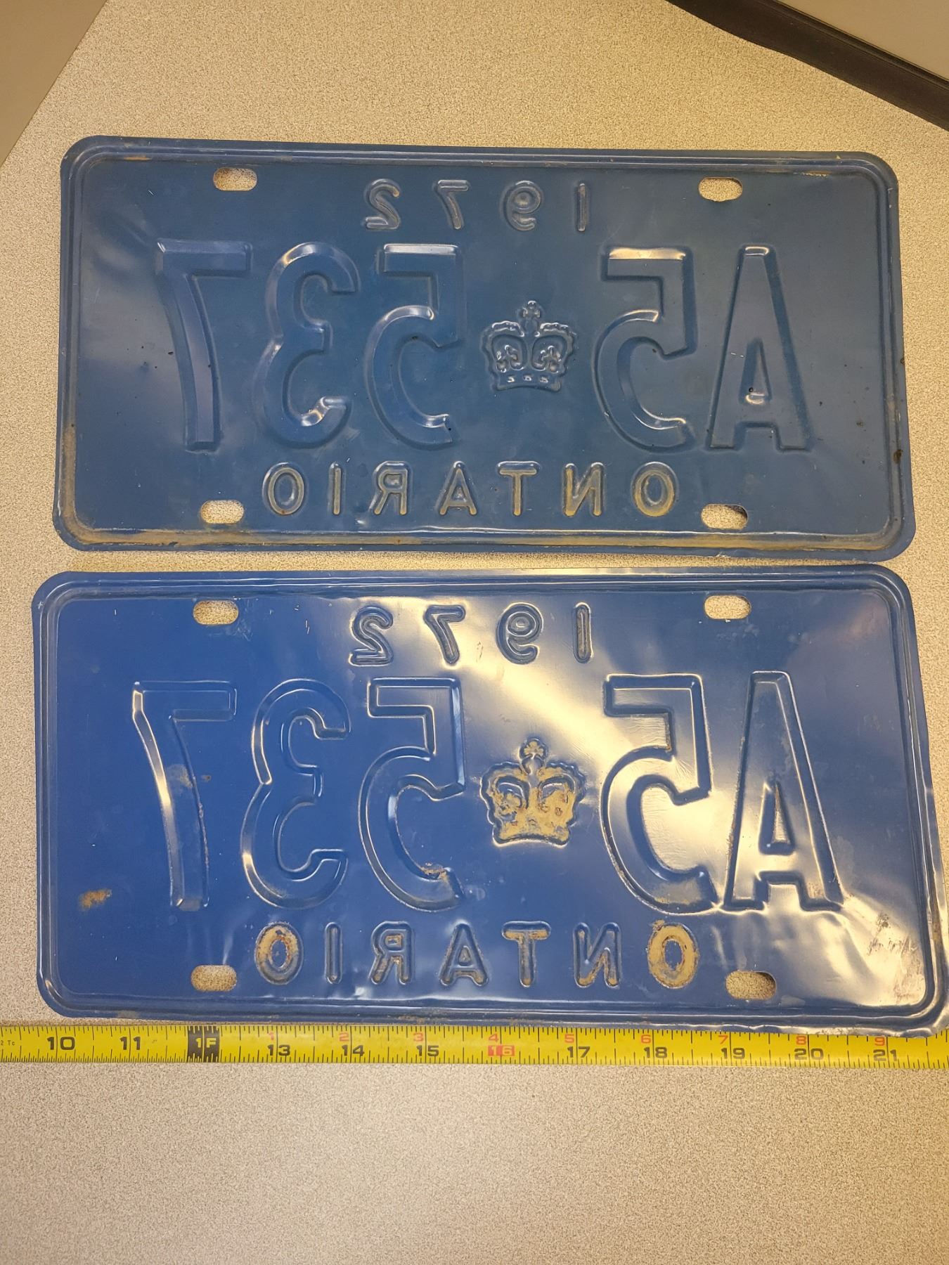 Pair Of 1972 Ontario License Plates pair-of-1972-ontario-license-plates