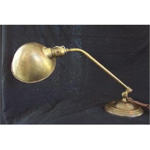 Lamp Desk Hubbell Brass Hinged Signed #1456596