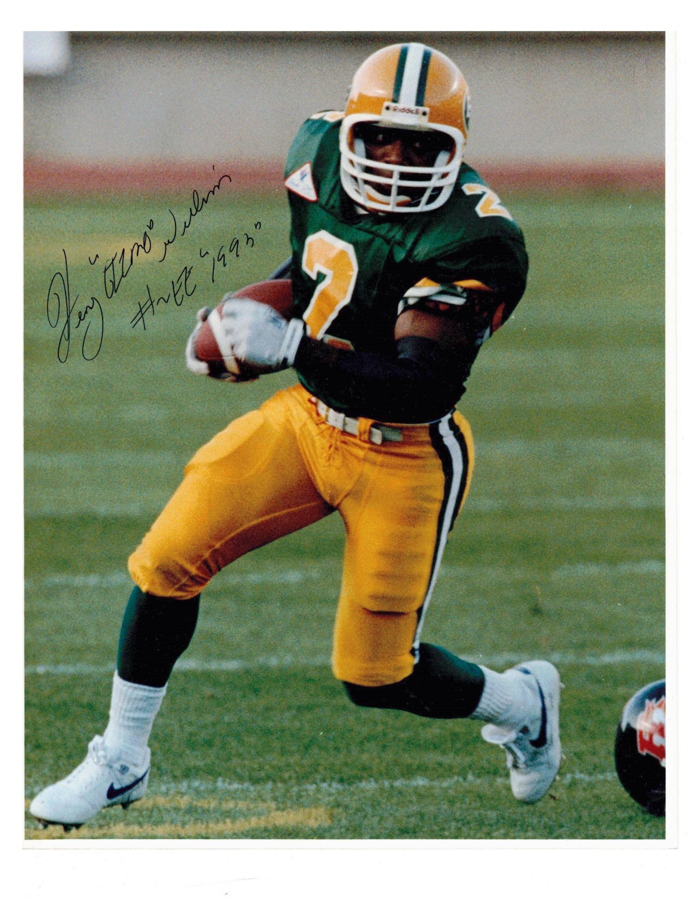 Henry Lee "Gizmo" Williams SIGNED photo 8" x 10" Edmonton Football