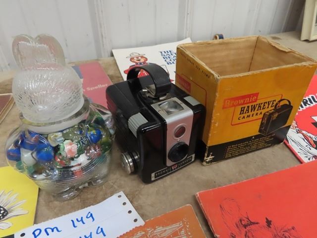 Hawkeye Browning Camera w Box, Old School Books, Red Rose Booklet ...