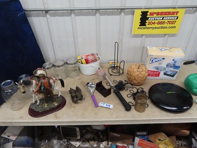 Cannisters, Native Ornament, Box of Ziplock, Horse Door Knocker, Plus More!