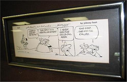 Johnny Hart B.C. Signed Strip