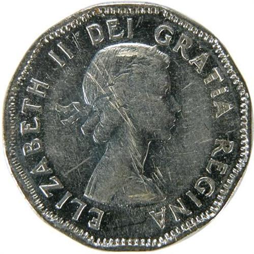 Five Cents 1953 Shoulder Fold Mule, EF