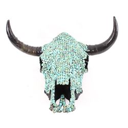 Navajo Turquoise Covered Steer Cow Skull