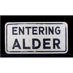 Original Wooden Entering Alder (MT) Sign
