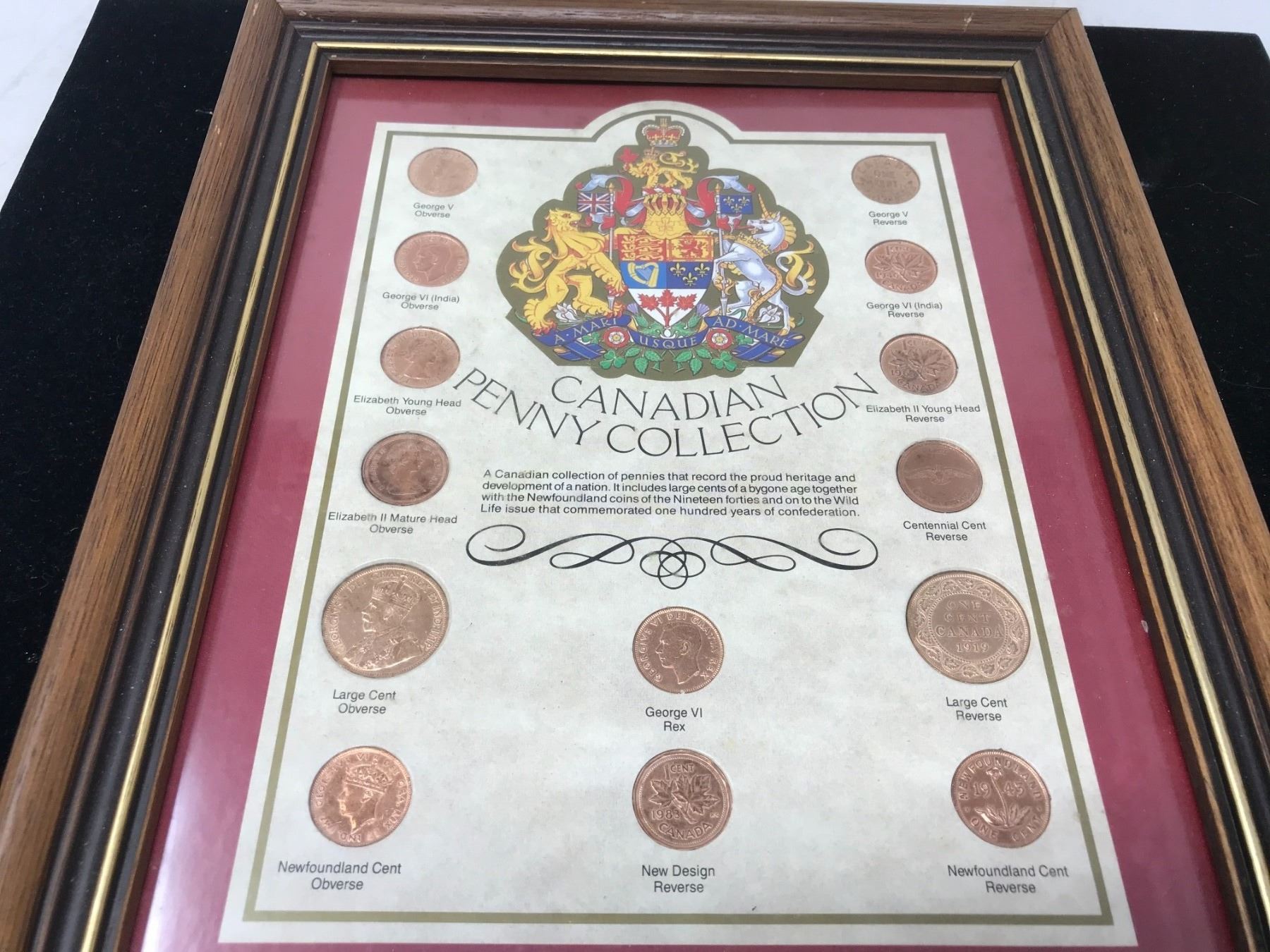 Canadian Penny Collection Framed